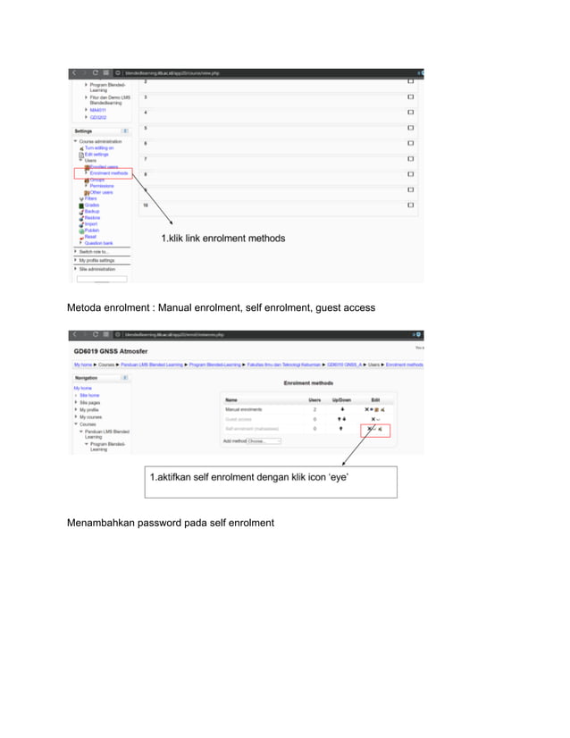 Moodle 2 course users settings | PDF
