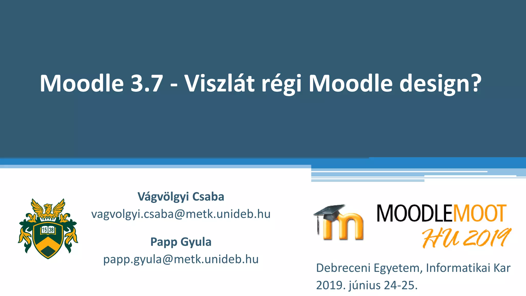 Moodle 3.7 Viszlát régi Moodle design? | PDF