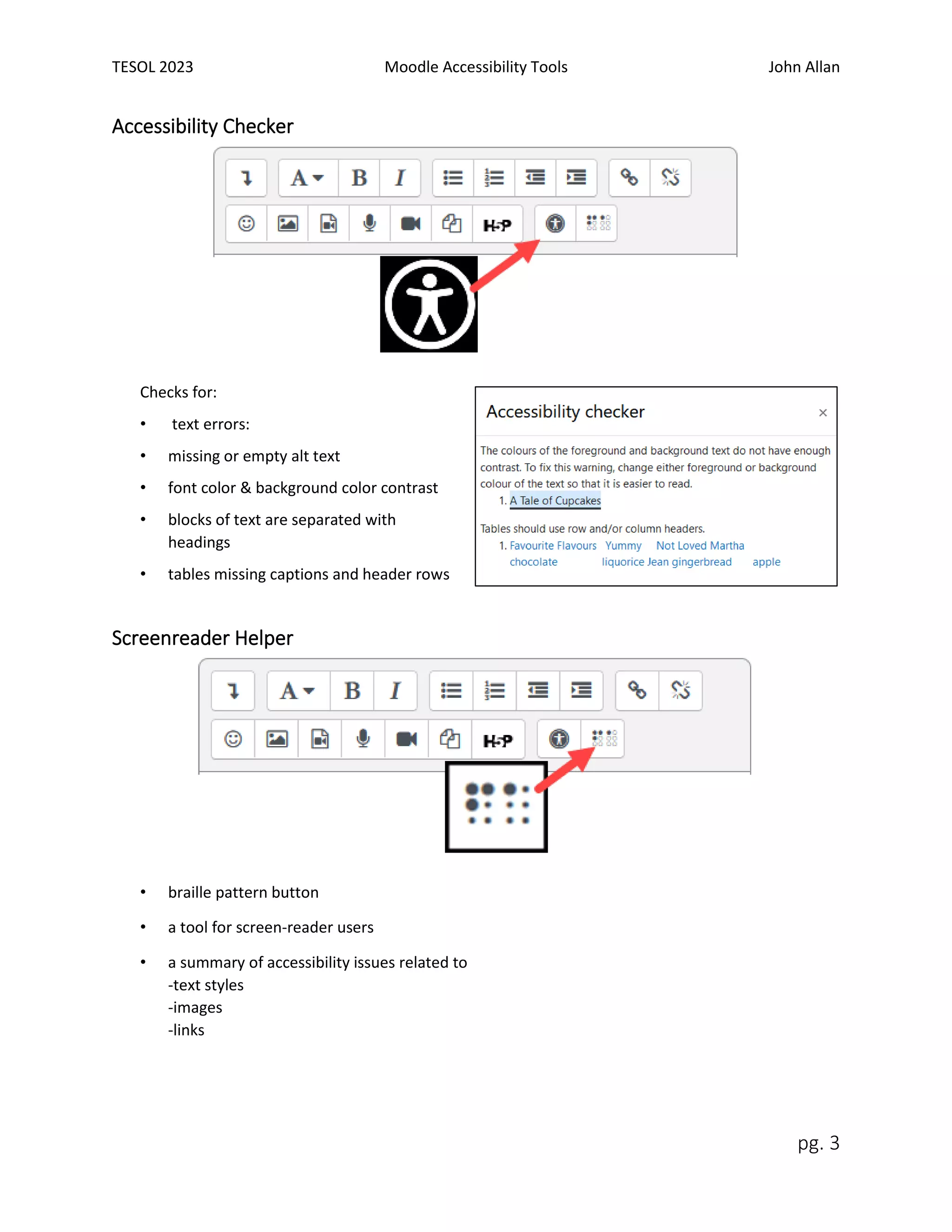 Moodle Accessibility Tools | PDF