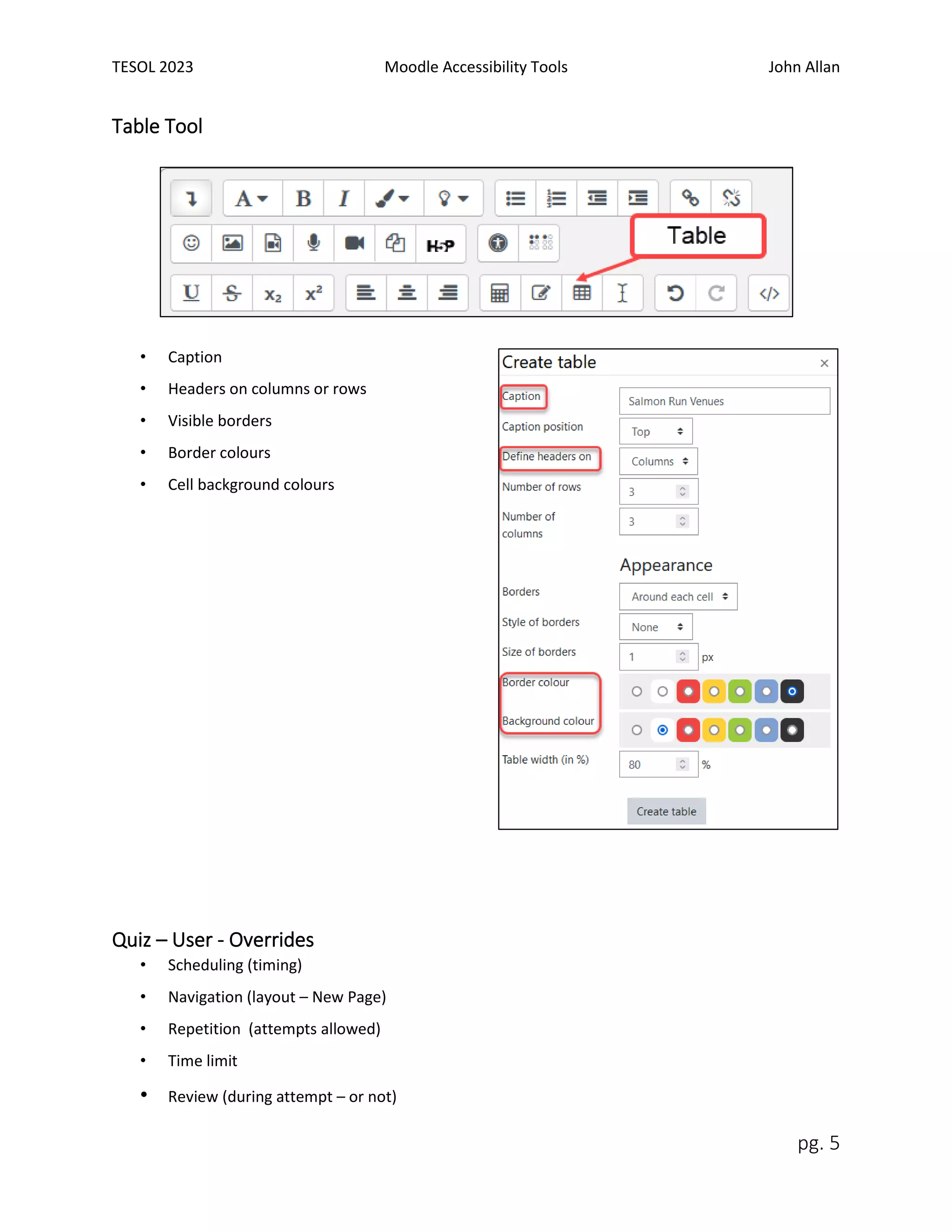 Moodle Accessibility Tools | PDF