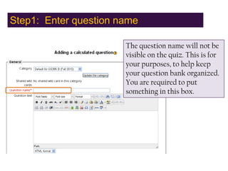 Moodle calculated multichoice quiz question | PPTX