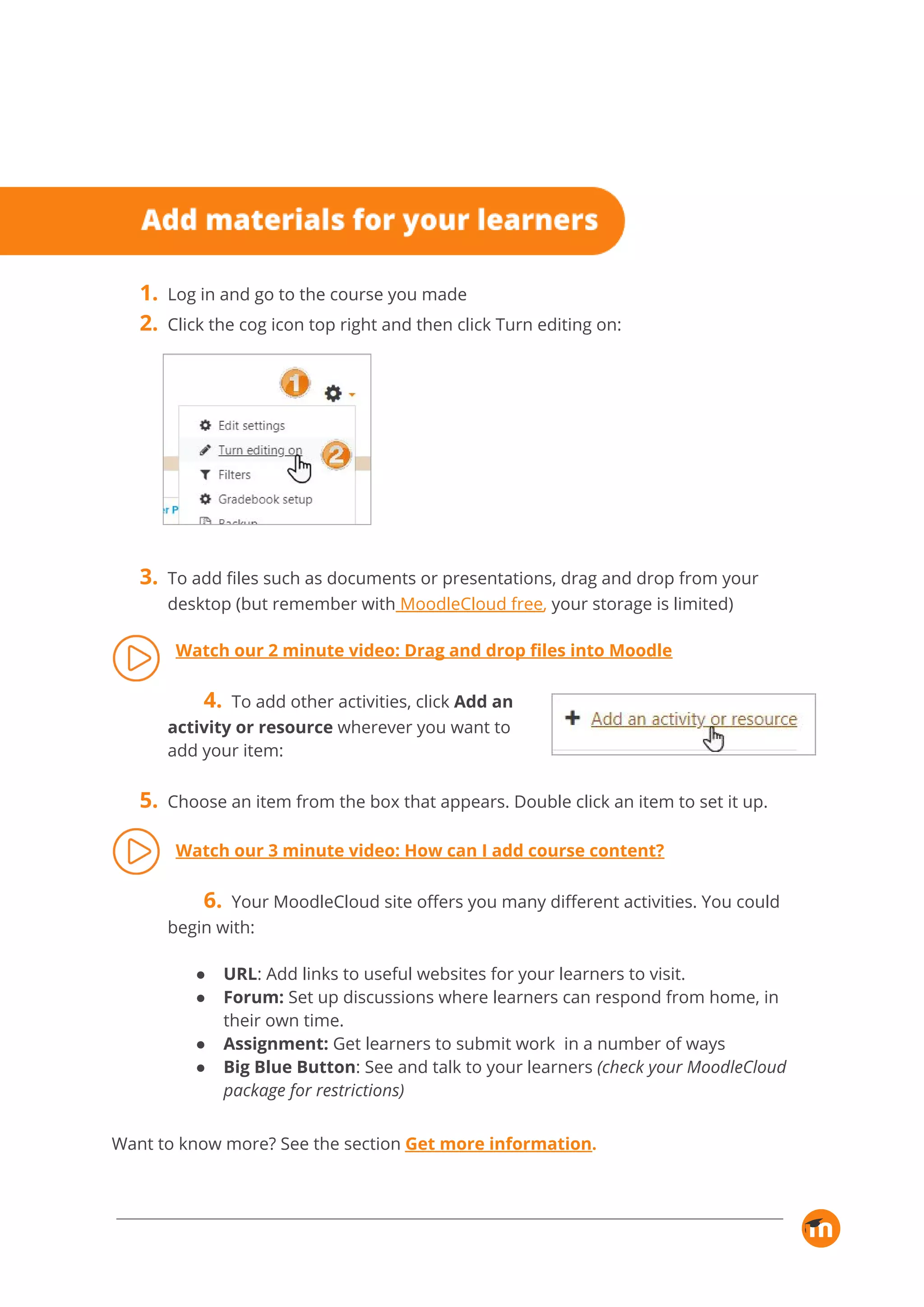 Moodle cloud quickstart-guide | PDF | Online Education | Education