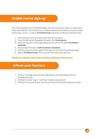 Moodle cloud quickstart-guide | PDF | Online Education | Education