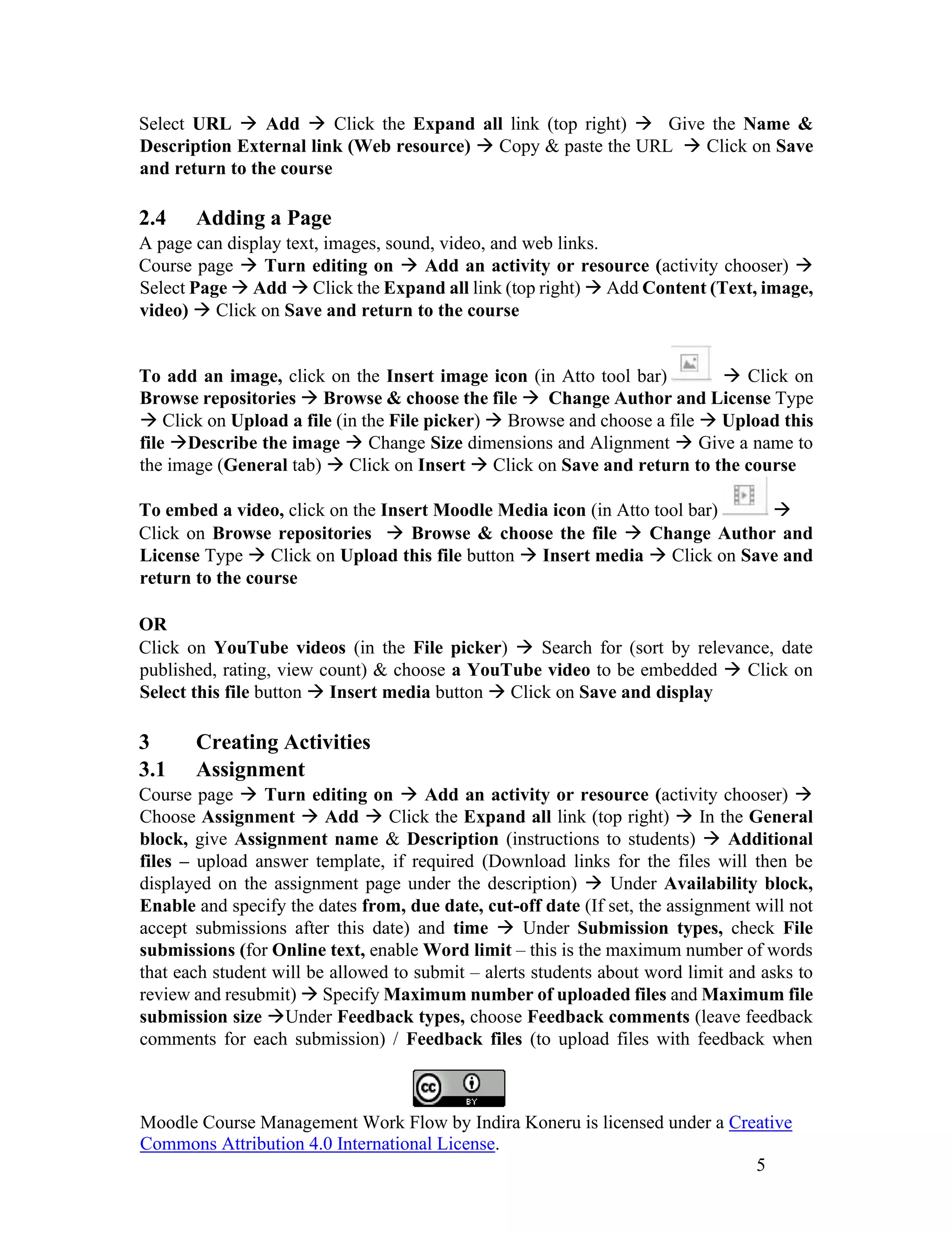 Moodle course management workflow | PDF