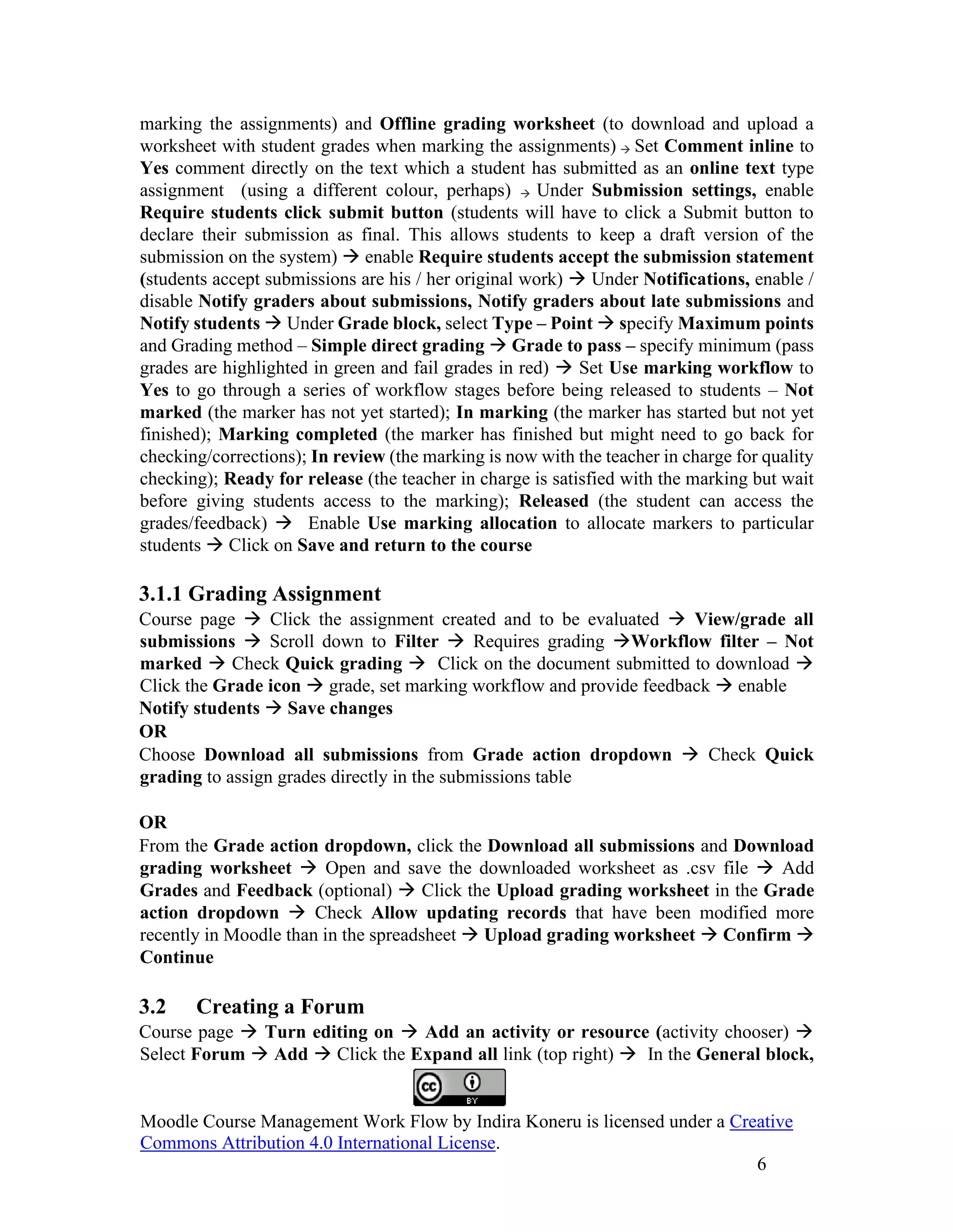Moodle course management workflow | PDF