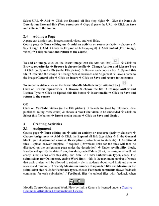 Moodle course management workflow | PDF