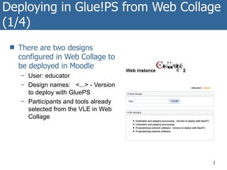Deployment of a learning design produced by Web Collage at a Moolde VLE ...