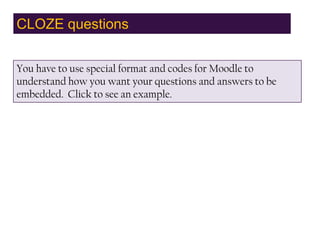 Moodle embedded quiz question | PPTX