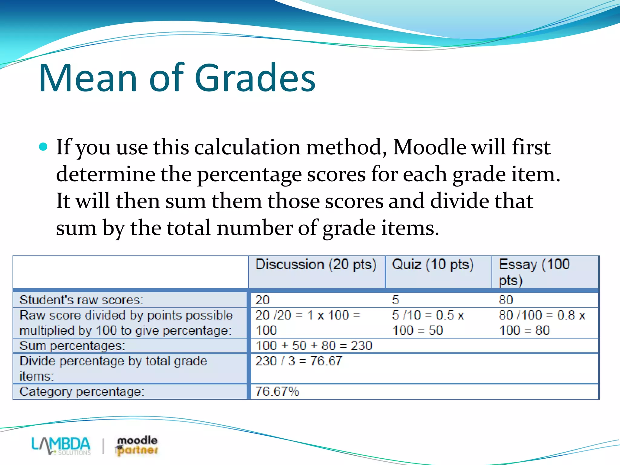 Moodle gradebook | PPTX