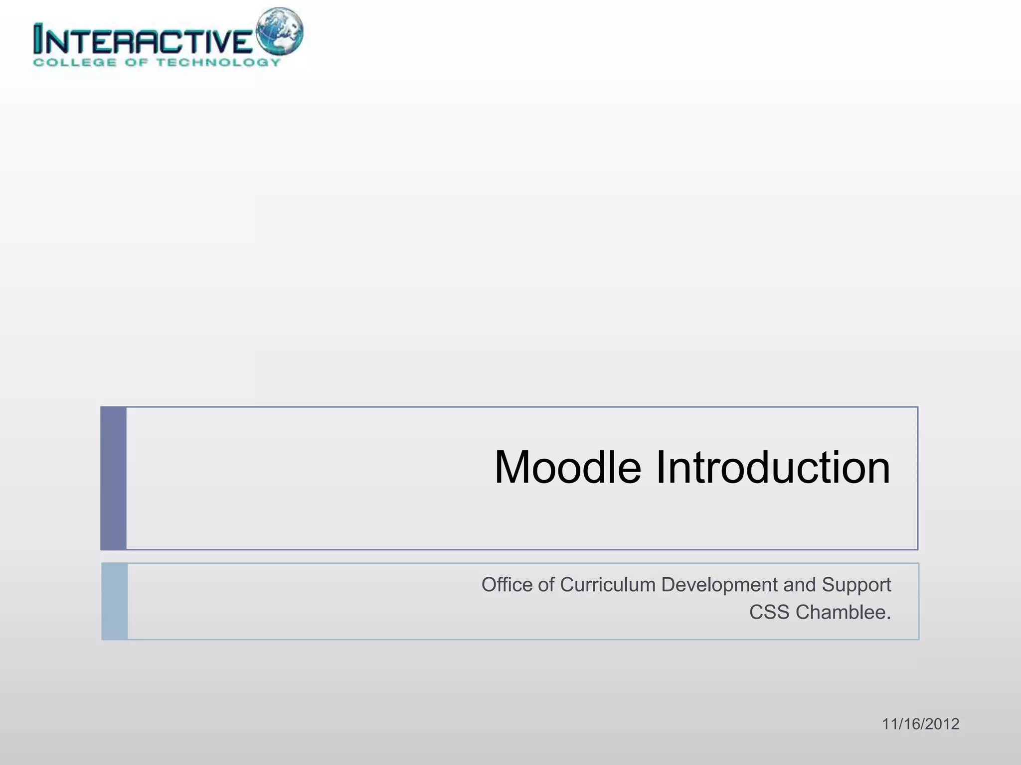 Moodle Intro | PPT