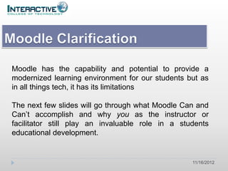 Moodle Intro | PPTX | Educational Assessment | Education