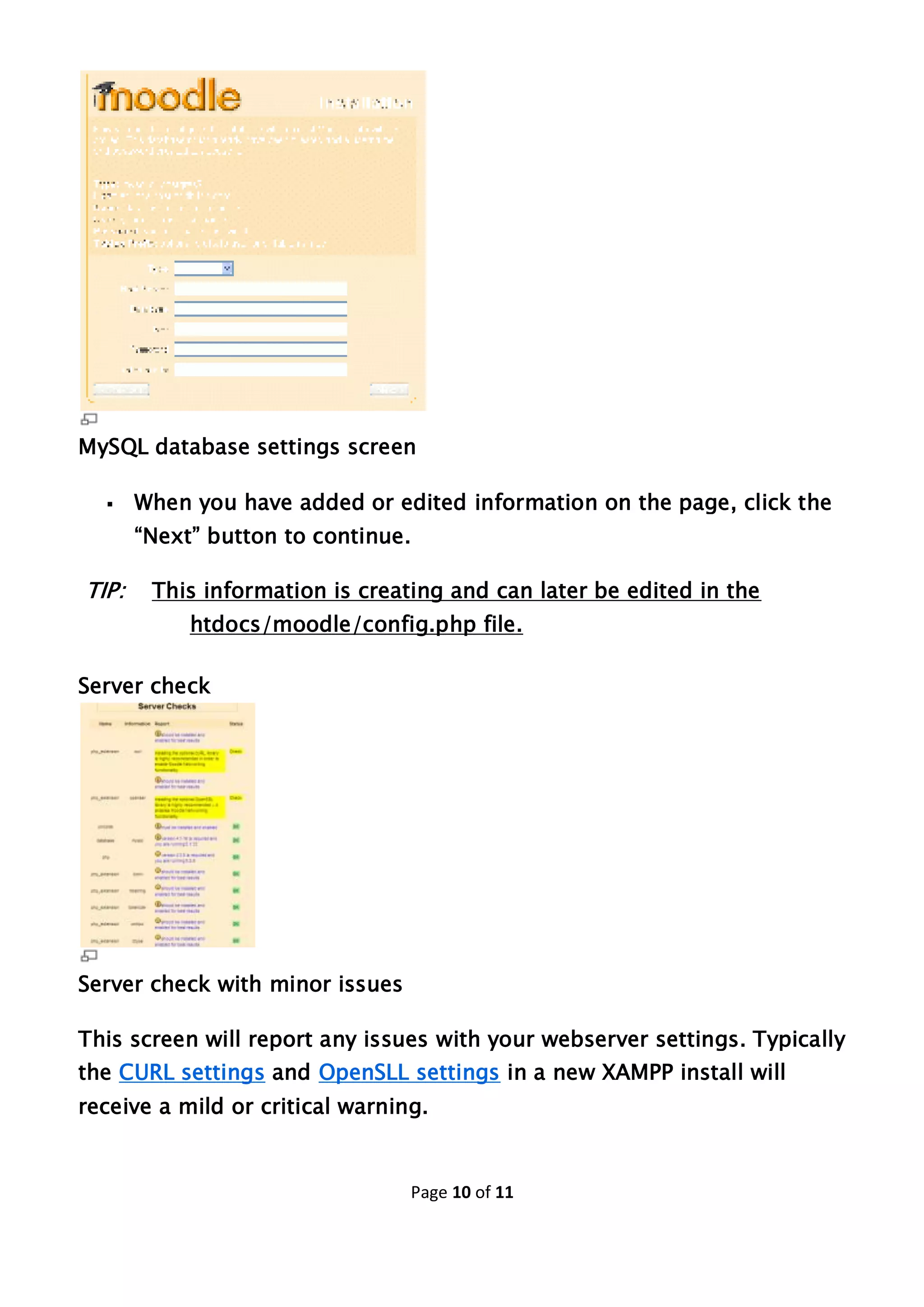 Moodle istallation steps | PDF