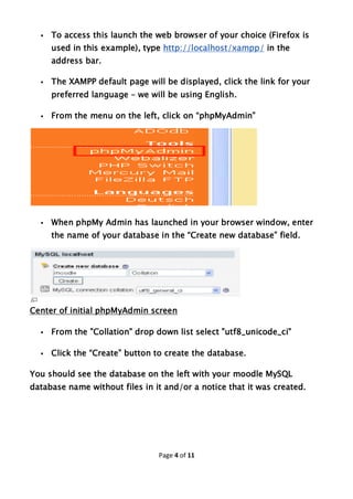 Moodle istallation steps | PDF
