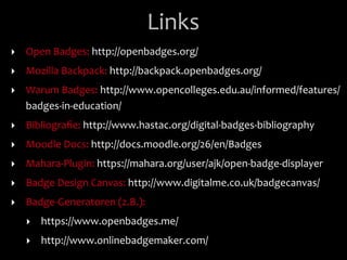 Open Badges in Moodle und Mahara | PDF