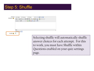 Moodle matching quiz question | PPTX