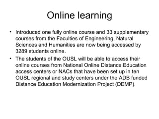 Introduction of Moodle in Open University of Sri Lanka | PPT