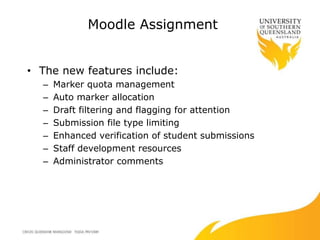 New USQ assessment functionality: Out with the old in with the new | PPT