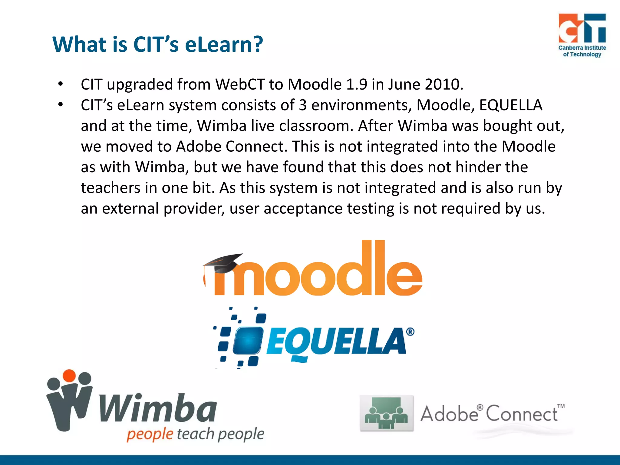 Evoling User Acceptance Testing for Moodle Environment - Amy Holland ...