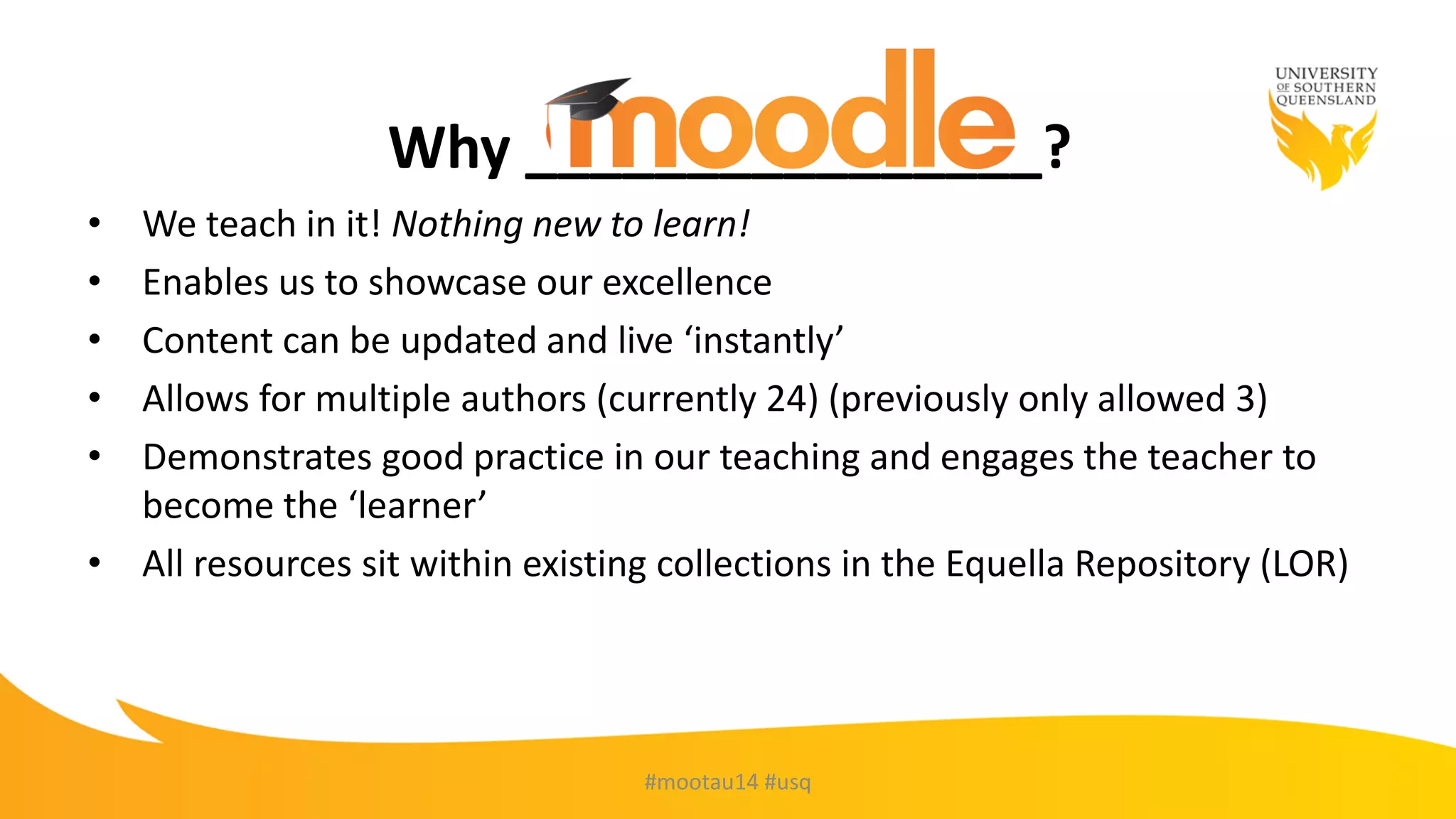 ‘Walking the talk: A model for Academic Staff Professional Development using Moodle’ - Susan ...