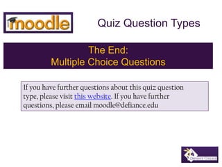 Moodle multiple choice quiz question | PPT