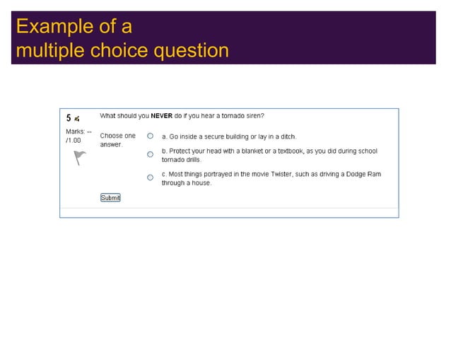 Moodle multiple choice quiz question | PPT