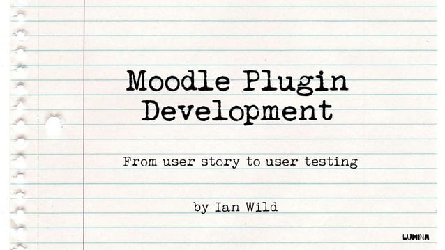 Moodle Plugin Development | PPTX