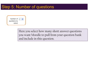 Moodle random short answer matching quiz question | PPTX