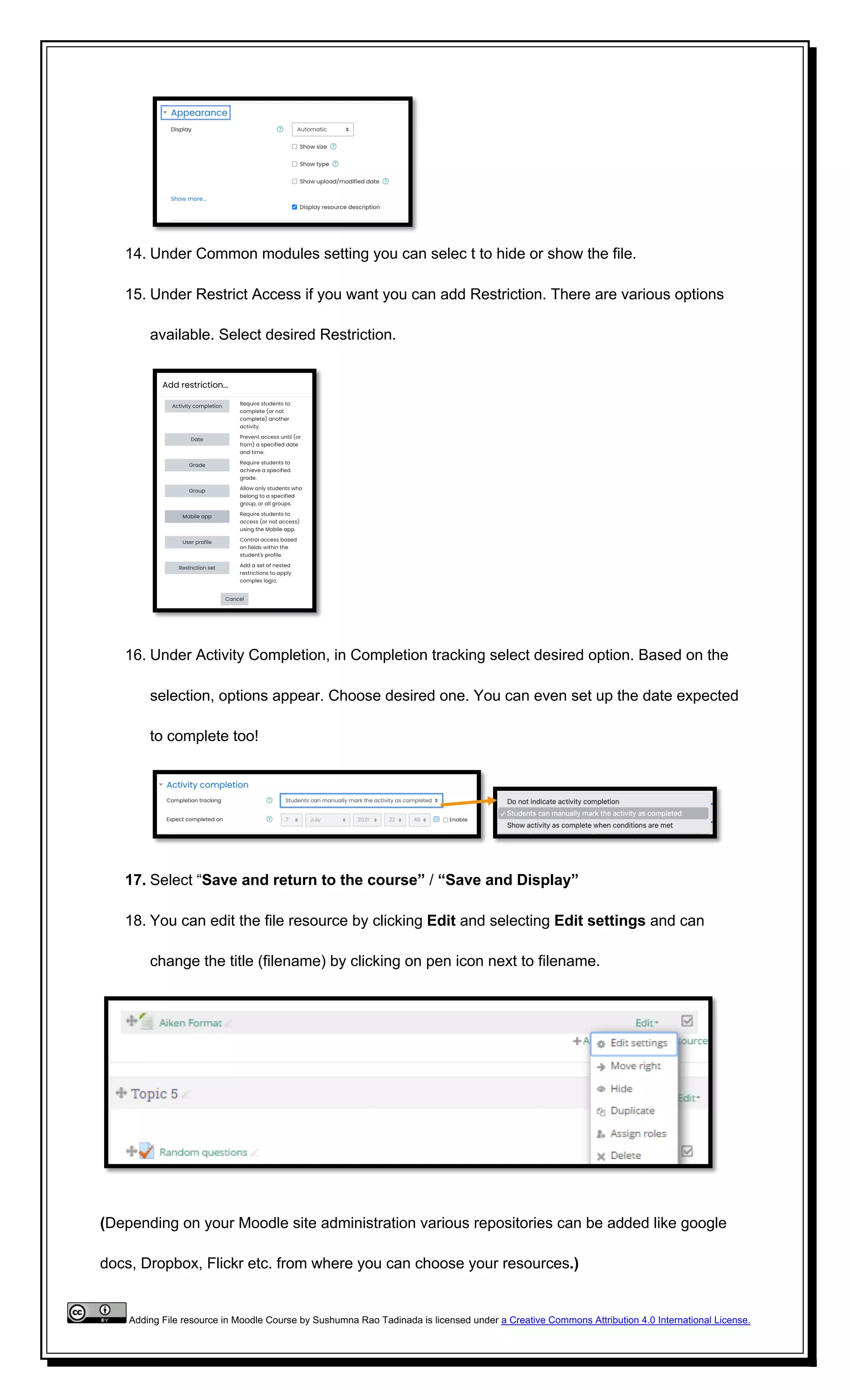 Moodle resources - File | PDF