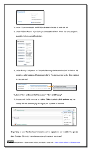 Moodle resources - File | PDF