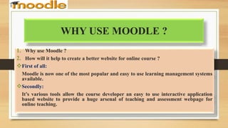 Moodle, Use and Features of Moodle ? | PDF | Web Development | Internet