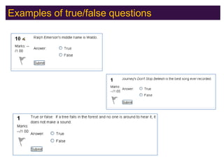 Moodle true/false quiz question | PPT