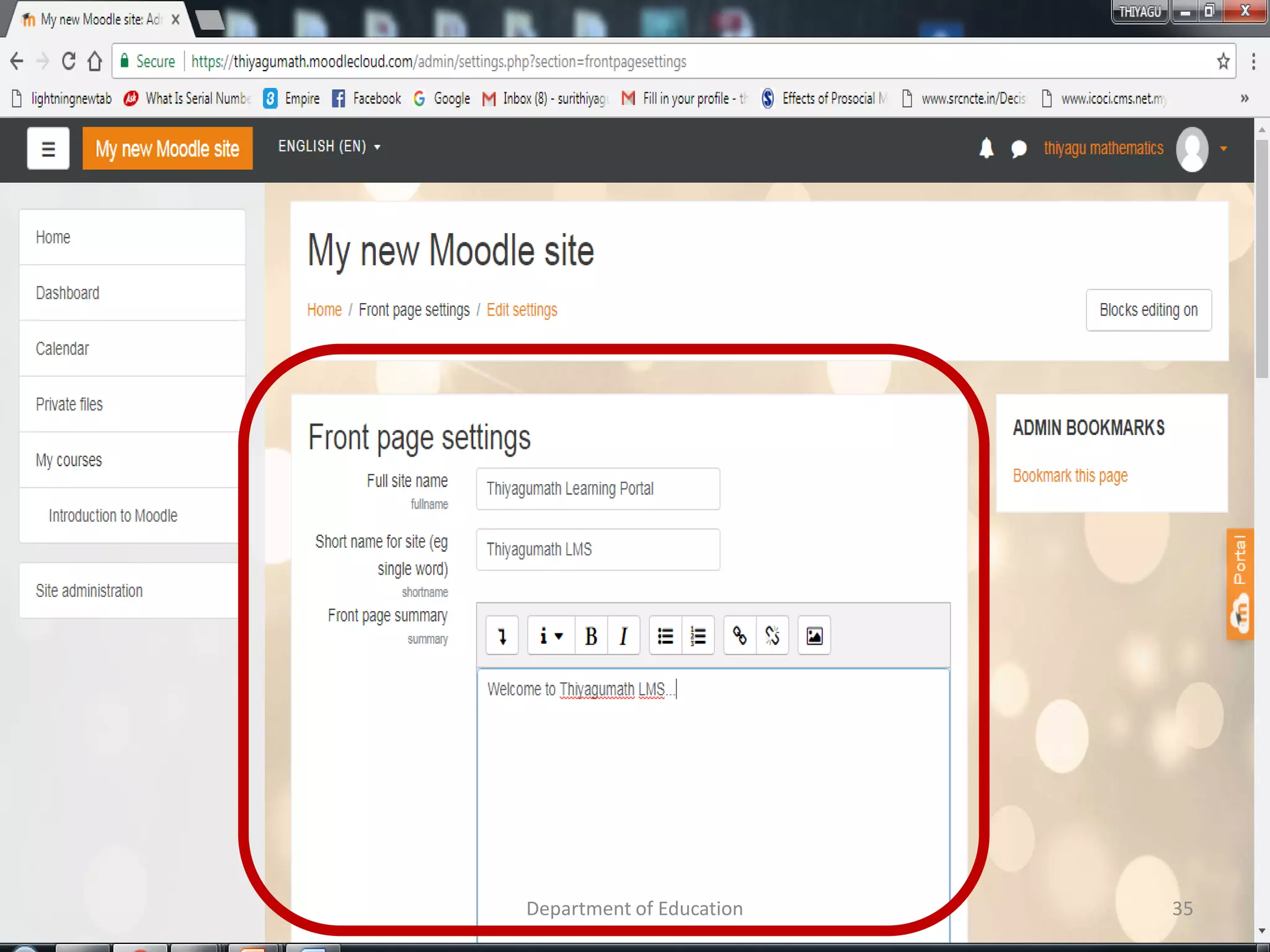 Moodle Tutorial - Thiyagu | PPT