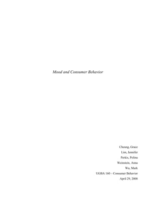 Effect of Mood on Consumer Behavior | DOC