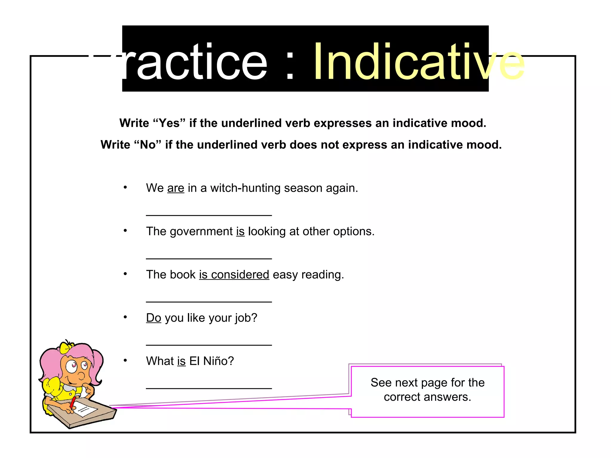 Moods of the Verb | PPT