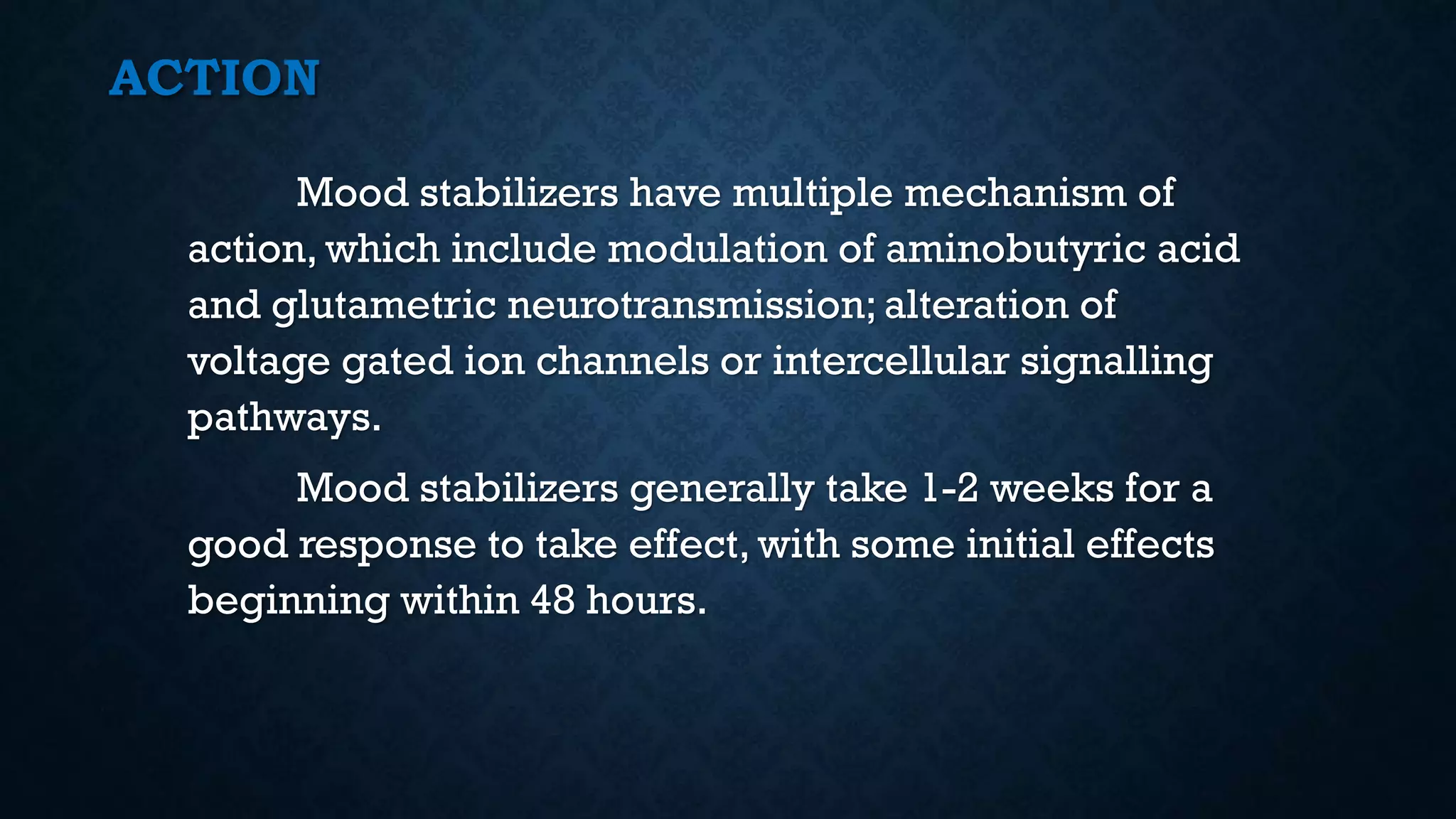 Mood Stabilizers | Psychotropic Drugs | Mental Health | Juhin J | PDF
