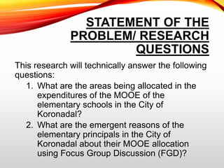Mooe action research presentation | PPTX