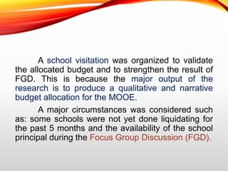 Mooe action research presentation | PPTX