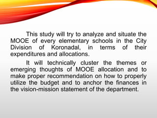 Mooe action research presentation | PPTX