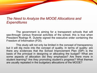 Mooe action research presentation | PPTX