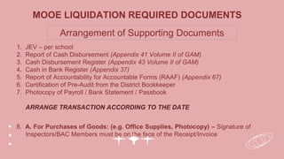 MOOE Liquidation Procedure Power Point Presentation | PPTX