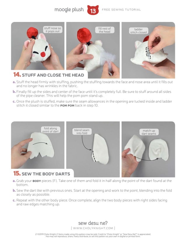 Moogle plush-sewing-pattern | PDF