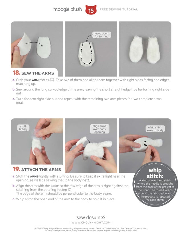 Moogle plush-sewing-pattern | PDF
