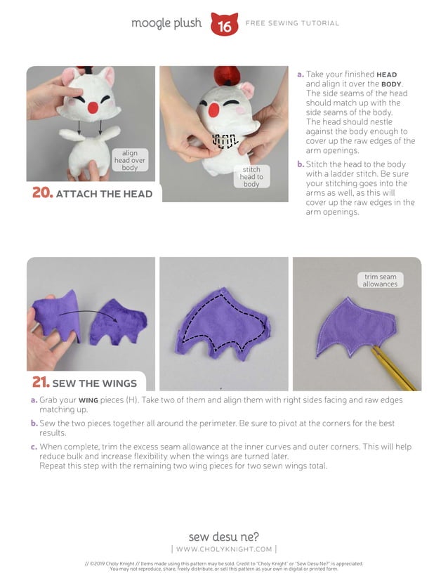 Moogle plush-sewing-pattern | PDF | Free Download