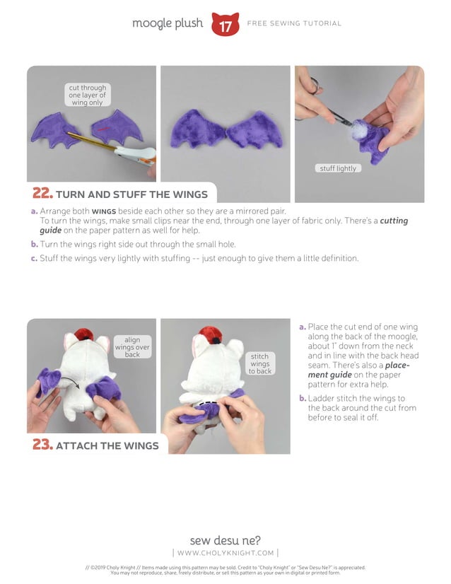 Moogle plush-sewing-pattern | PDF