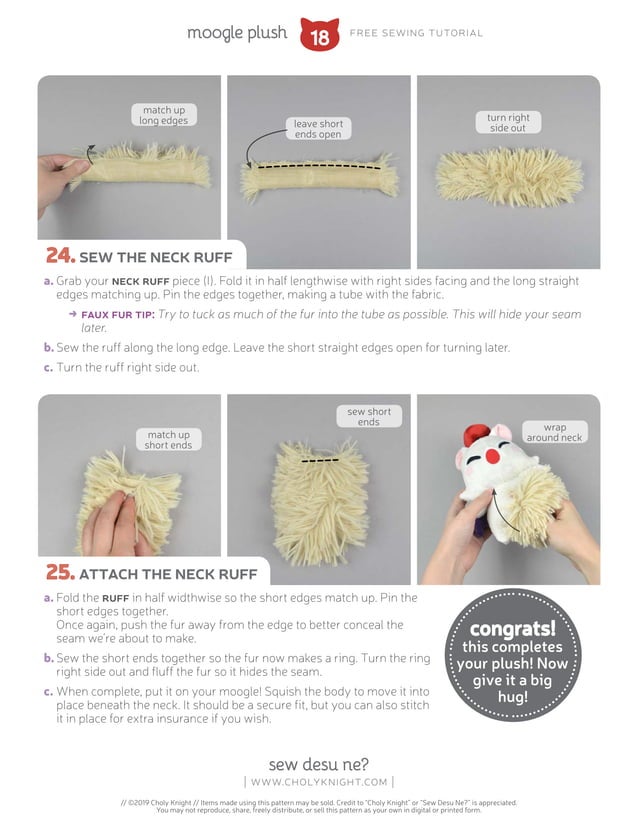 Moogle plush-sewing-pattern | PDF