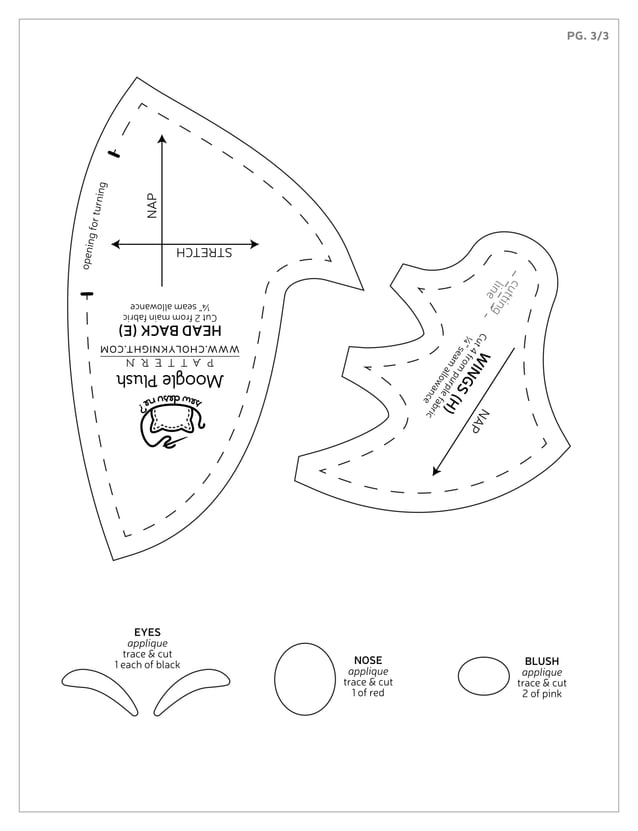 Moogle plush-sewing-pattern | PDF
