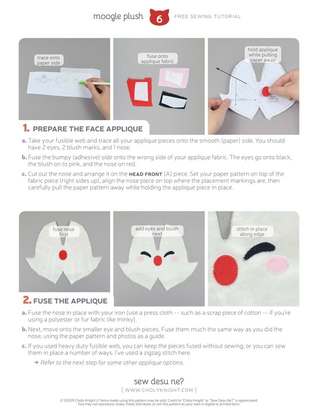 Moogle plush-sewing-pattern | PDF | Free Download