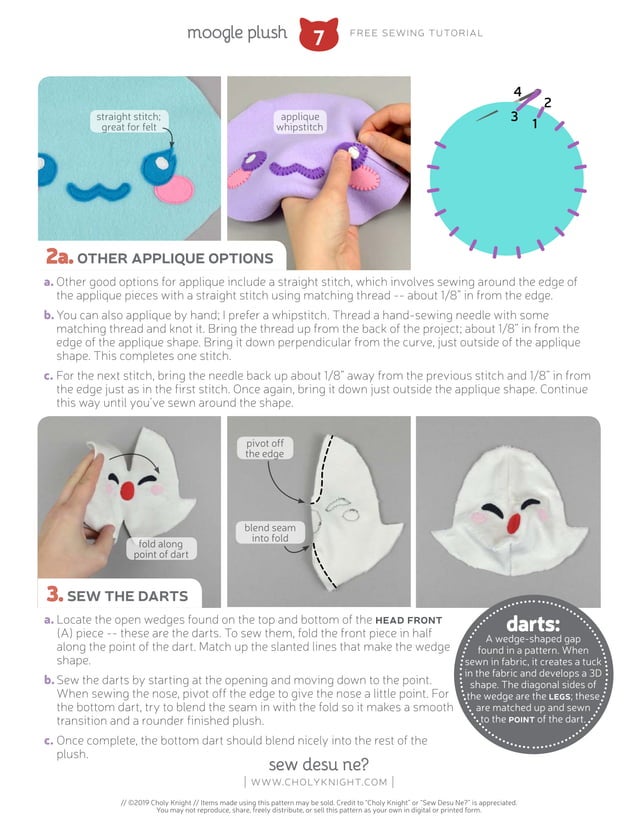 Moogle plush-sewing-pattern | PDF
