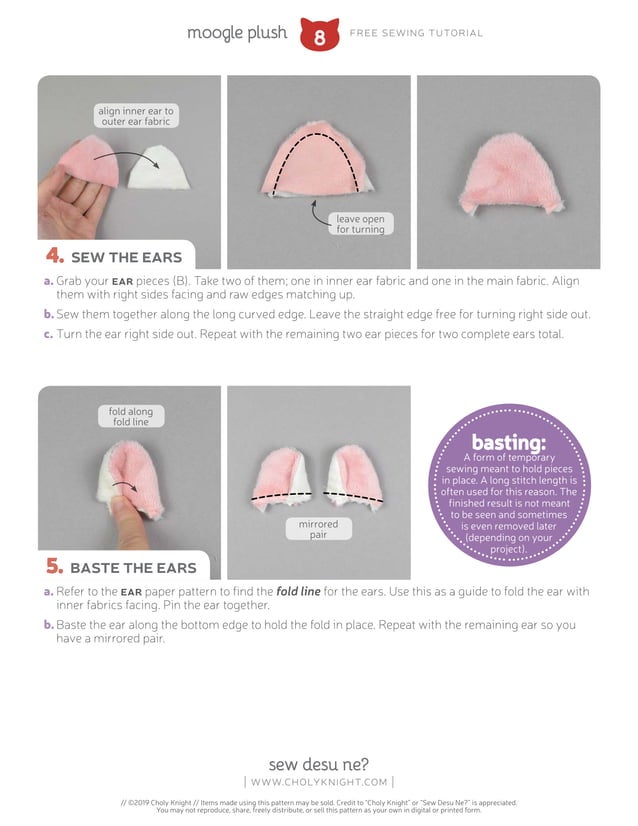 Moogle plush-sewing-pattern | PDF