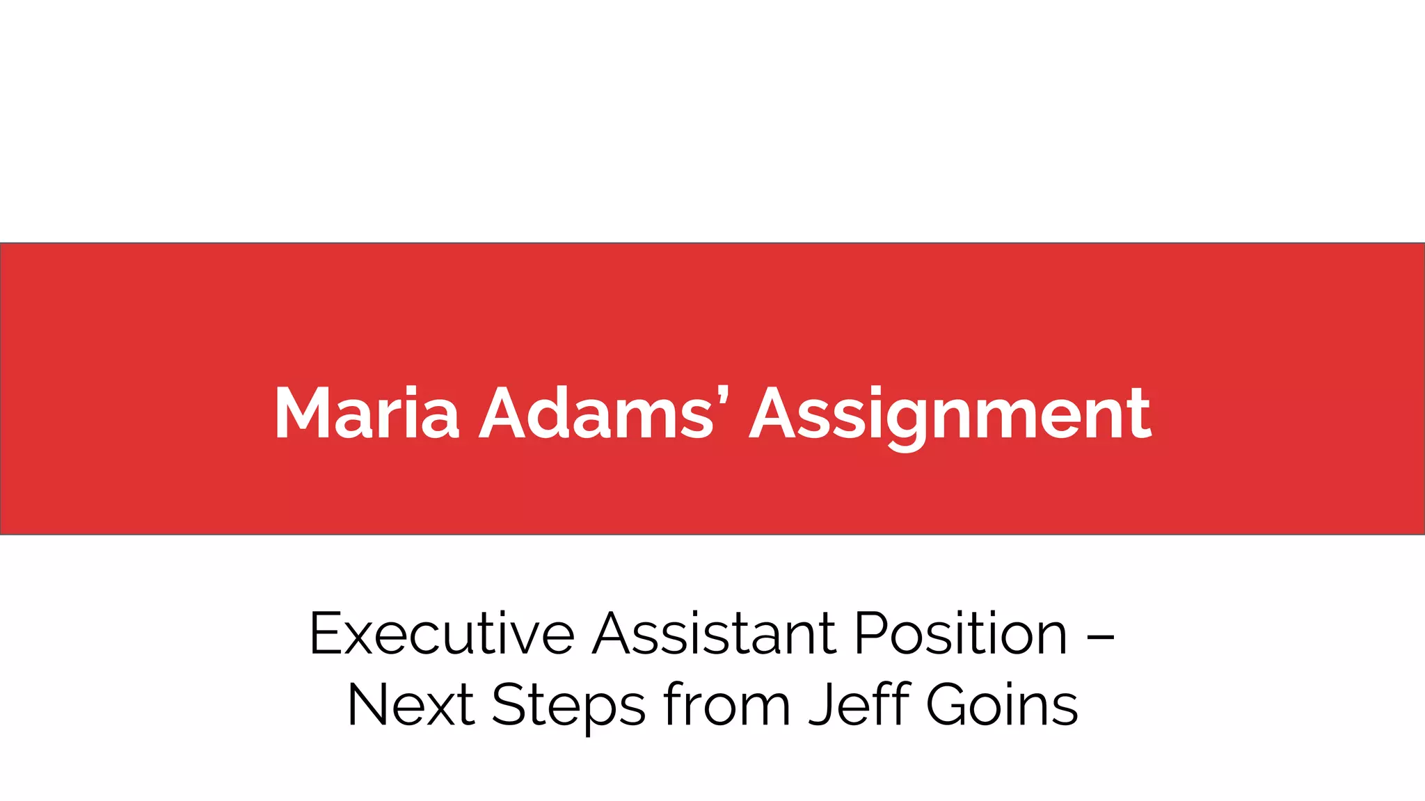 Maria Adams' Assignment | PPT